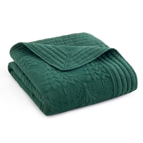O Christmas Tree Green Quilted Throw - Levtex Home : Target