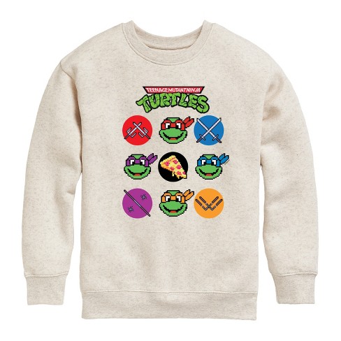 Teenage Mutant Ninja Turtles Turtles Grid Graphic Long Sleeve Fleece Sweatshirt - Natural - 4t ...