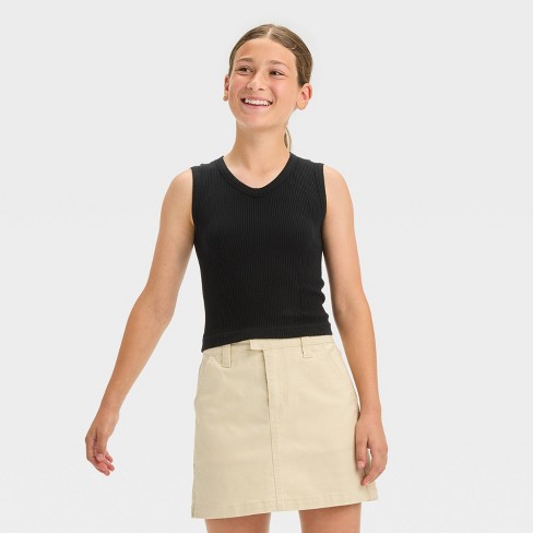 Girls' Seamless V-neck Tank Top - Art Class™ Black Xs : Target