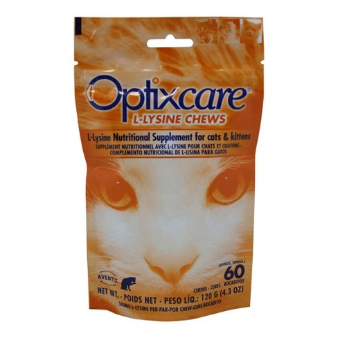 Optixcare L-lysine Chews For Cats & Kittens 60 Chews : Target