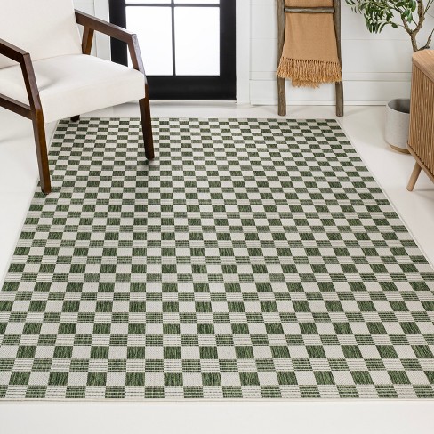 Aimee Traditional Cottage Checkerboard Green/cream 3 Ft. X 5 Ft. Indoor ...
