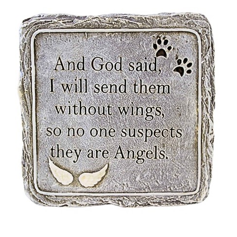 Roman 4.5 Inch Pet Plaque Paw Prints Heart Wings Animal Statues : Target