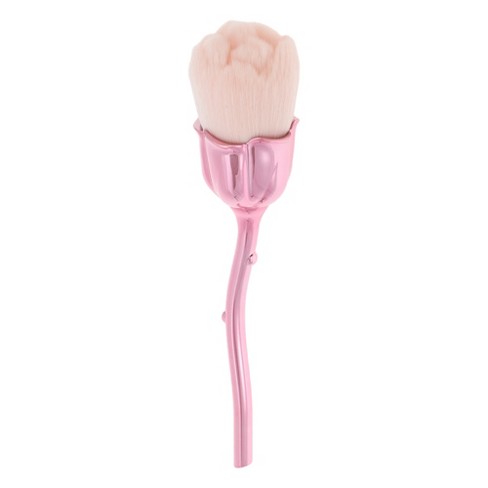 Unique Bargains Flower Shape Powder Brush Rose Gold Tone Pink 1 Pc : Target