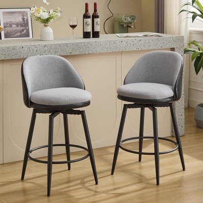 Tangkula 4 Pcs Swivel Bar Stools 30 Inch Bar Height Chairs W/ Ergonomic ...