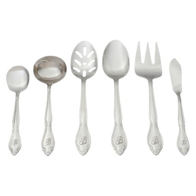 RiverRidge Rose Flatware 46pc Monogrammed Stainless Steel Silverware ...