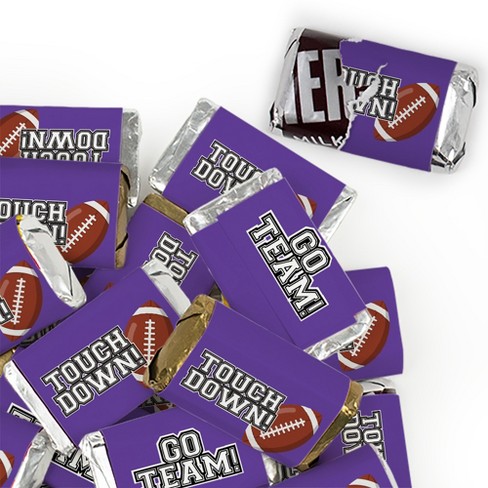 41 Pcs Purple Football Party Candy Favors Hershey's Miniatures ...