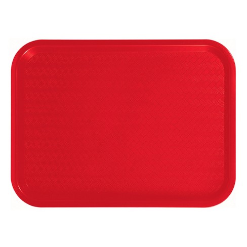 Winco Plastic Cafeteria Tray, Rectangular, 12" X 16", Red - Pack Of 6 ...