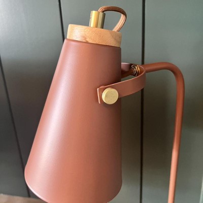 20" Metal Task Lamp With Usb Port Terracotta Brown (includes Led Light ...