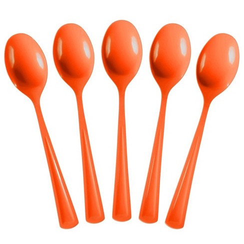 Exquisite Heavy Duty Disposable Orange Plastic Spoons - 50 Ct. : Target