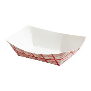 Smarty Had a Party 2 lb Red Plaid Paper Food Trays (250 Trays) : Target