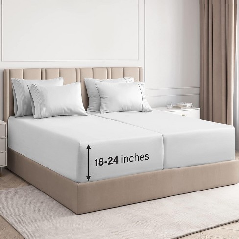 Cgk Linens 7 Piece Microfiber Extra Deep Pocket Sheet Set In White ...
