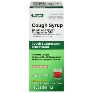 Rugby Non Drowsy Cough Syrup Raspberry Flavor for Cough Relief, Ages 12 ...