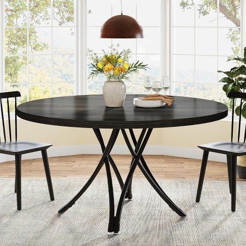 Tribesigns 47.24-inch Modern Wood Round Dining Table For 4, Black : Target