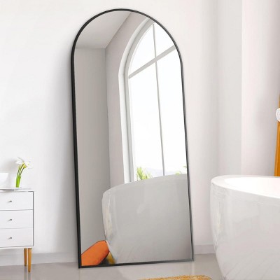 Dovelina Wood Frame Arch-top Full Length Mirror Large Wall Mirror ...