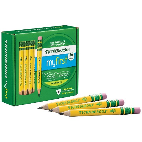 Ticonderoga® My First® Short Wooden Pencils, Large Triangle Barrel ...