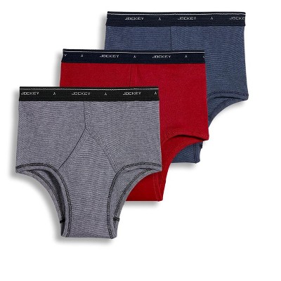 Jockey Men's Classic Low Rise Brief - 3 Pack 36 Black Stripe/red Apple ...