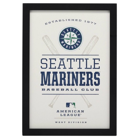 Mlb Seattle Mariners Baseball Framed Wood Sign Panel : Target