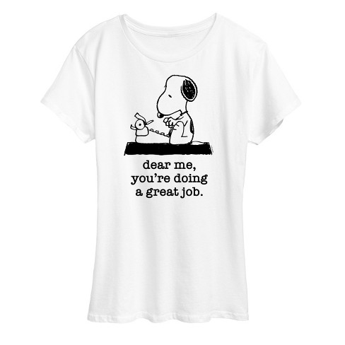 Women's Peanuts Snoopy Dear Me You're Doing A Great Job Short Sleeve ...