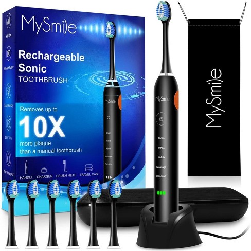 Mysmile Rechargeable Sonic Electric Toothbrush For Adults, 6 Brush ...