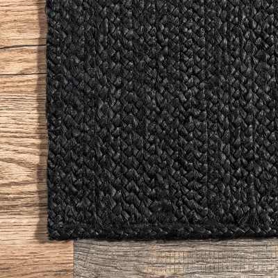 6'x9' Hand Woven Rigo Jute Area Rug Black - Nuloom : Target