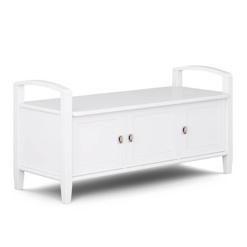 44" Norfolk Solid Wood Entryway Storage Bench White - Wyndenhall ...