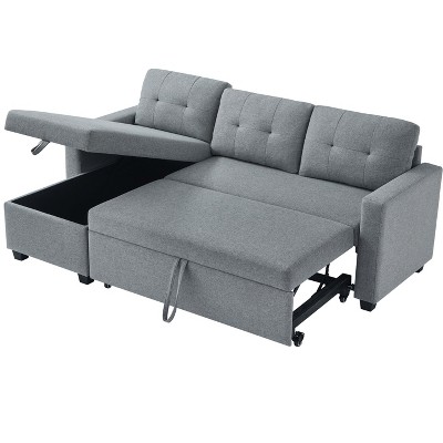 Nicbex Modern Pull Out Sofa Bed Linen Convertible Sofa Couch With ...
