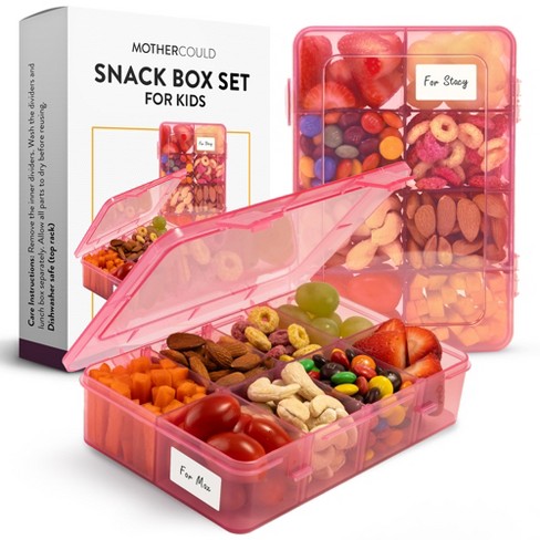 Mothercould Snack Box Set For Kids - 8 Compartments, Reusable Snack ...