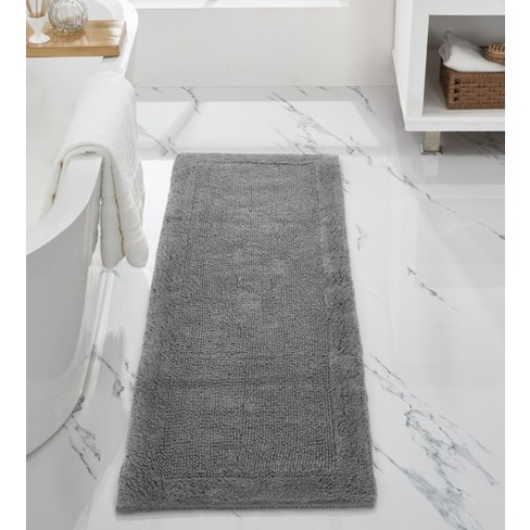 20" X 60" Edge Collection Gray 100% Cotton Rectangle Bath Rug - Better ...