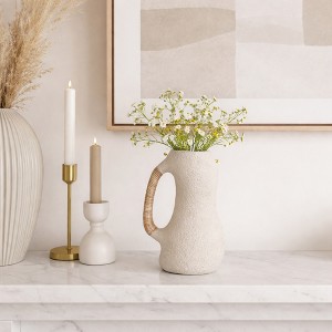 Sculptural Curved Vase for Living Room Decor - Ceramic Flower Vase with ...