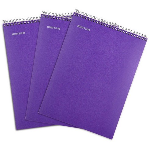 Mintra Top Bound Spiral Notebook (purple, College Ruled 3pk) : Target