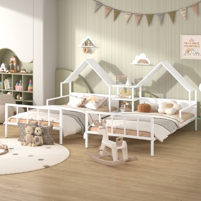 Twin Size Princess Carriage Bed With Crown, Wood Platform Car Bed With ...