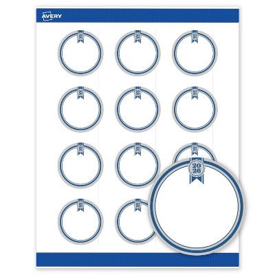 Avery® Matte 2" Diameter Labels, Silver & Navy Seal, 240ct : Target