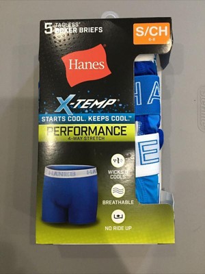 Hanes Boys' 5pk X-temp Boxer Briefs - Blue S : Target