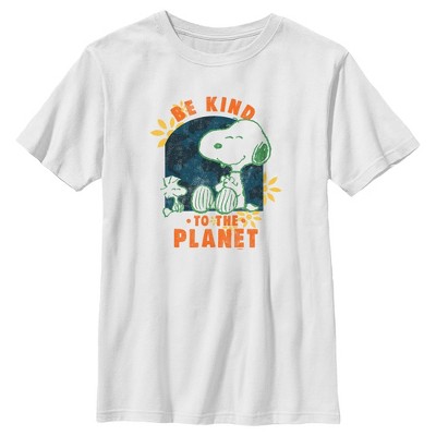 Boy's Peanuts Be Kind To The Planet T-shirt - White - Large : Target