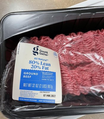 All Natural 80/20 Ground Beef - 2lbs - Good & Gather™ : Target