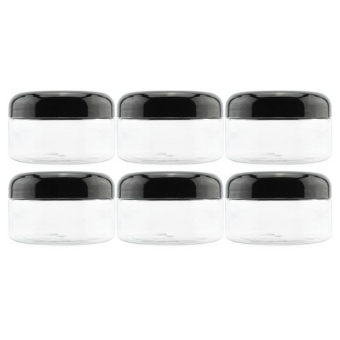 Cornucopia Brands Clear Plastic Jars W/ Black Plastic Lids 6pk; Bpa ...