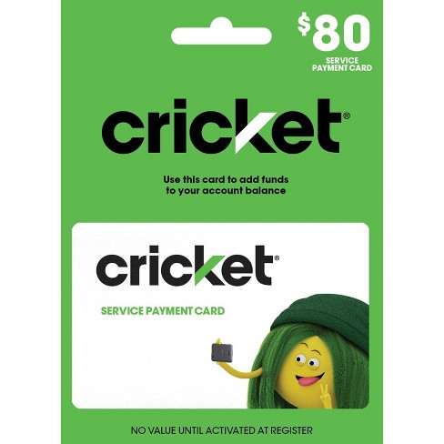Cricket Wireless Prepaid $80 Refill Card (email Delivery) : Target