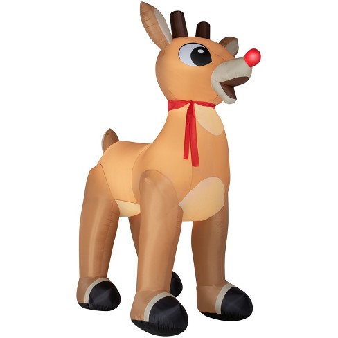 Rudolph The Red Nosed Reindeer Airblown Inflatable Standing W/scarf ...