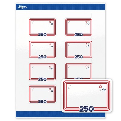 Avery® Glossy 2" x 3" Labels, America 250, Silver, 160ct : Target