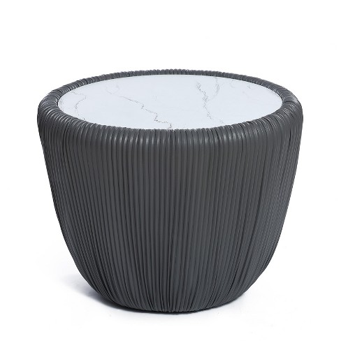 Luxenhome Gray Round Accent Side Table : Target
