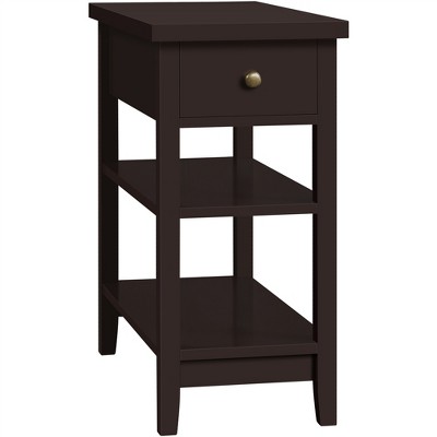 Liso End Table / Printer Table With Drawer And Shelf - Dark Espresso ...