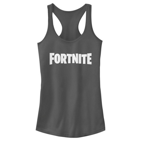 Junior's Fortnite Classic White Logo Racerback Tank Top : Target