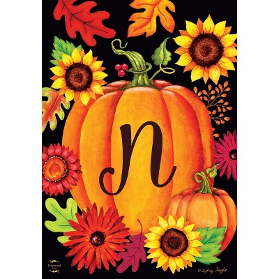Briarwood Lane Fall Garden Flag 12x18 For Outdoor Fall Pumpkin Monogram ...