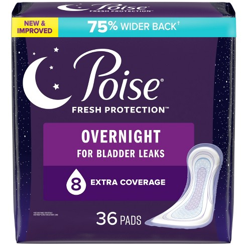 Poise Overnight Incontinence Pads - 36ct : Target