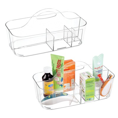 mDesign Plastic Nursery Storage Organizer Caddy Tote, Large, 2 Pack ...
