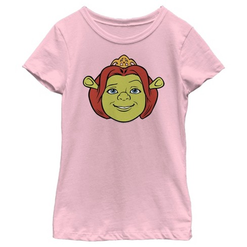 Girl's Shrek Big Face Fiona T-shirt - Light Pink - Large : Target
