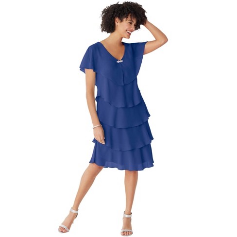 Woman Within Women's Plus Size Three-tier Dress - 36 W, Royal : Target