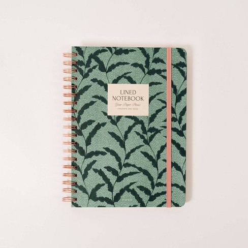 Papier 150pg Ruled Notebook 9.84"x7.48" Spiral Leafy Vines : Target