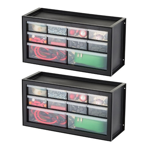 Iris Usa 10 Drawer Parts Organizer Storage Cabinet, Black 2pk : Target