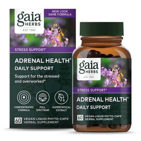 Gaia Herbs Adrenal Health Daily Support - Herbal Supplement To Help ...